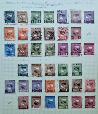 Germany. Soviet Zone. Saxony . 1945 Falling and Rising Watermarks. Some ...