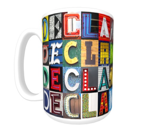 DECLAN Coffee Mug / Cup featuring the name in photos of actual sign ...