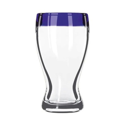 Libbey 92316 Aruba 16 oz Anneal Treated Beer Glass w/ Blue Rim - 1 Doz ...