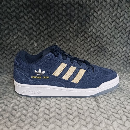 Adidas Navy Georgia Tech Yellow Jackets Forum Low Men's Sneackers Shoes ...