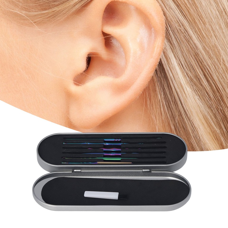 Ear Cleaning Kit Glossy Polished Spoon Shaped Case Ear Wax Removal Tool ...