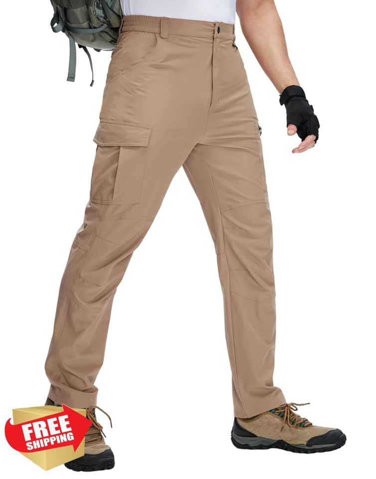 Men's Quick Dry Hiking Cargo Work Pants Lightweight Waterproof | eBay
