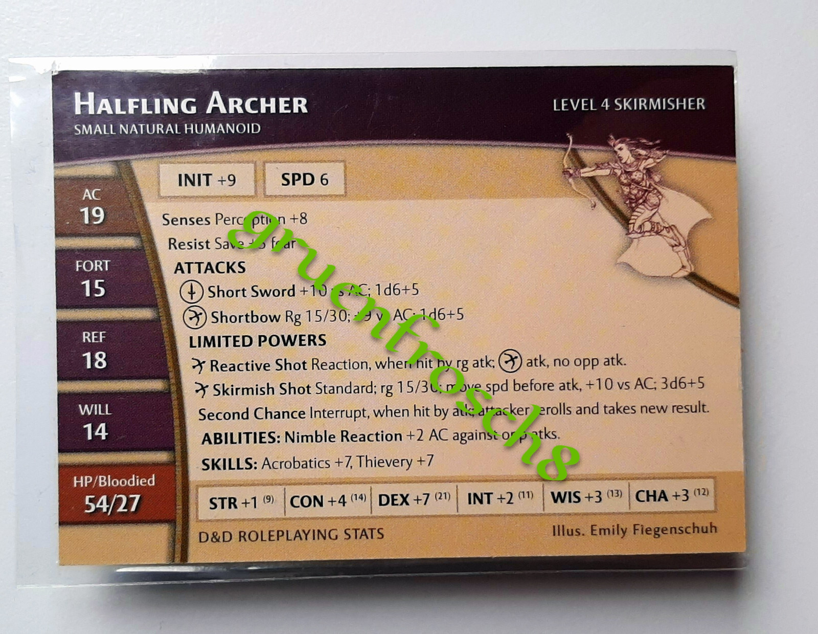 HALFLING ARCHER 03 U DEMONWEB 2008 D&D MINIATURES ROLEPLAYING STATS ...