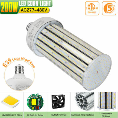 200W 277-480V LED Corn Light Bulbs Retrofit Lamp High Bay Street Area ...