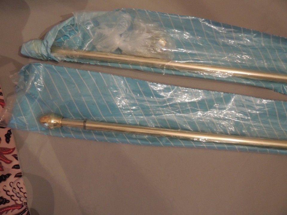 2 Curtain Brass Rods Standard Extends 28-48''(71-122cm) diameter 1/2 ...