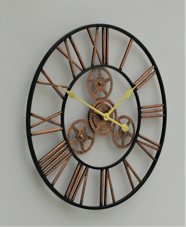 Large Outdoor Clock skeleton Giant Open Face Home Shabby Chic Decor ...