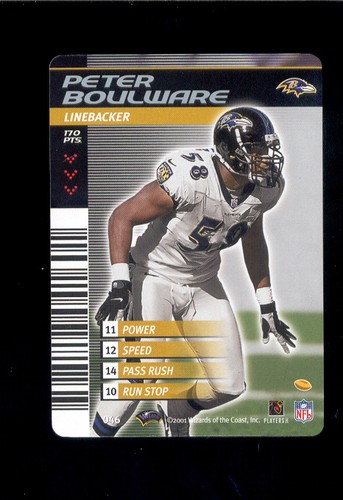 2002 NFL Showdown PETER BOULWARE Baltimore Ravens 1ST & Goal Rare Card ...