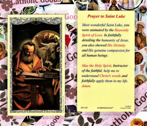 St Luke + Prayer - Laminated Holy Card 800-1248 | eBay