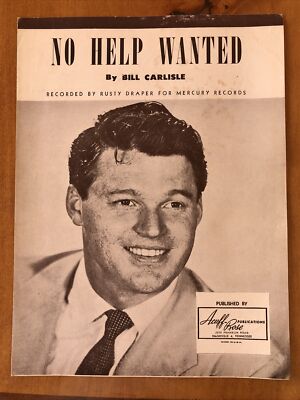 No Help Wanted 1952 RUSTY DRAPER (Large Photo) Vintage Sheet Music | eBay