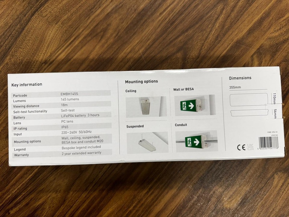 Collingwood Lighting Salvus LED Emergency Exit Box x4 Fire Safety Sign ...