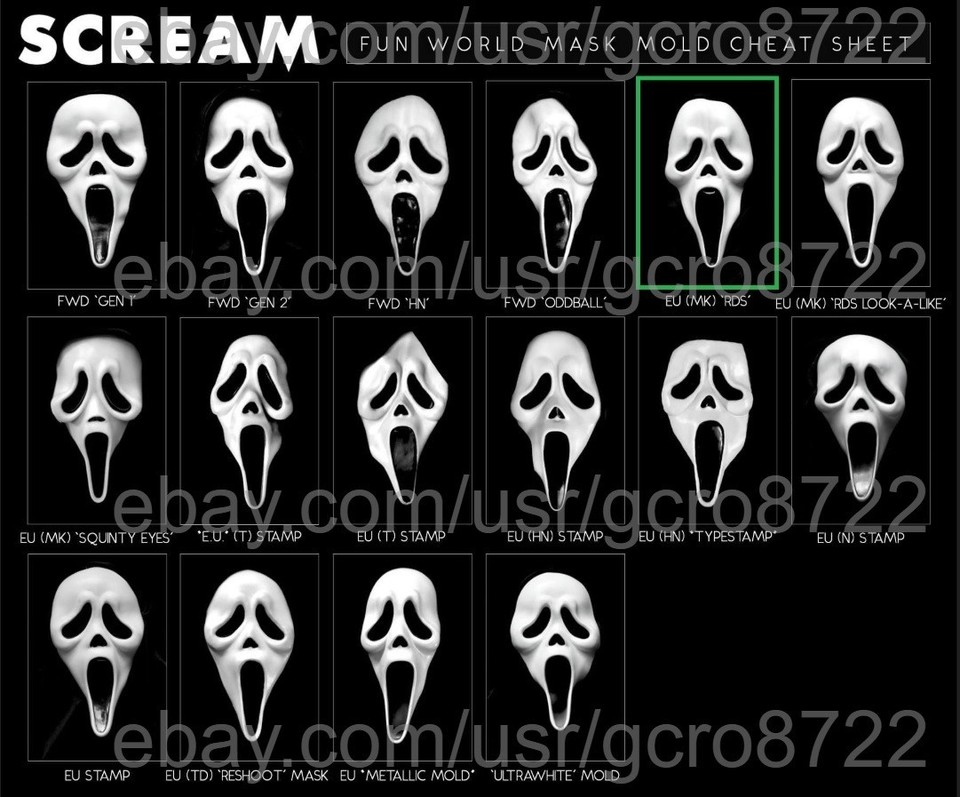 Ghost Face Scream 2 RDS Mask Glow MK Stamp Easter Unlimited Vintage ...
