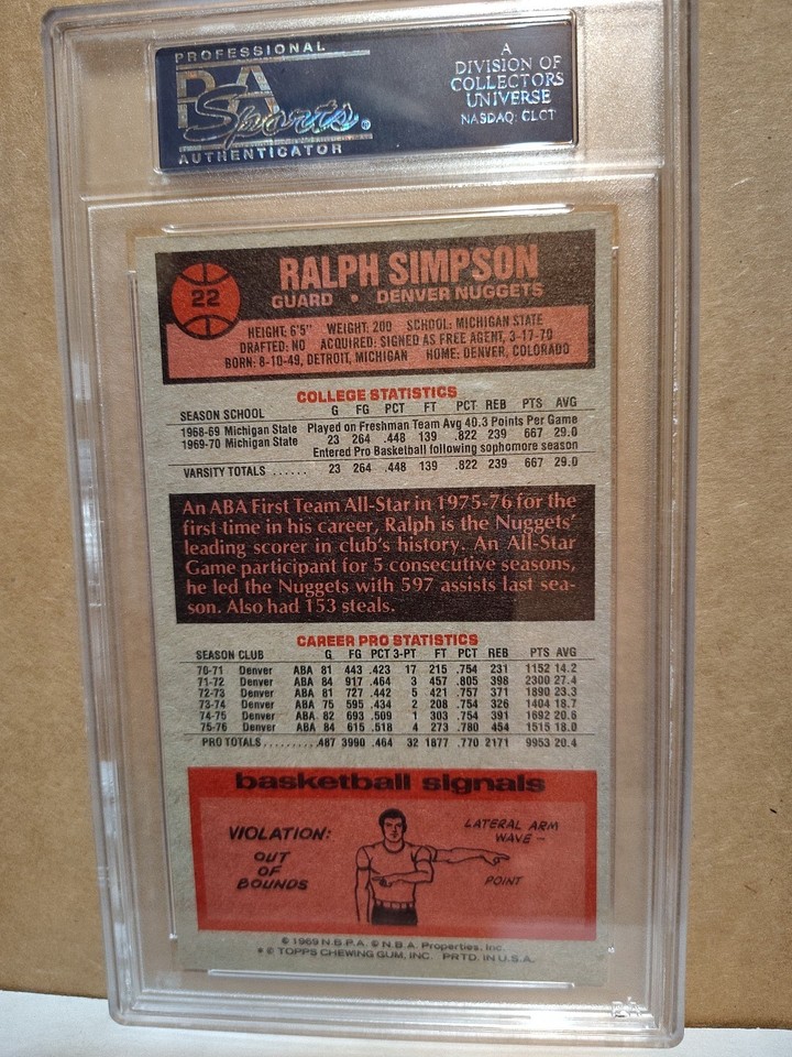 1976 TOPPS #22 RALPH SIMPSON NUGGETS PSA 8 | eBay