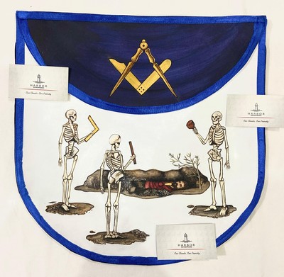 Masonic Apron Masonic Hand Painted Custom Painted Handcrafted Masonic ...