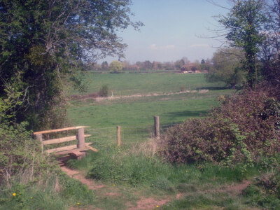 Photo 6x4 Footpath junction west of Luston Looking north-east to the ...