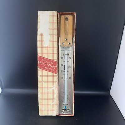 Airguide Deep Frying Thermometer Vintage Made In USA WITH ORIGINAL BOX ...