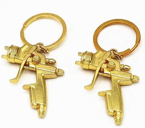 2PCS SPRAY PAINT Gun Gold Metal KEY CHAIN Ring Keychain NEW | eBay