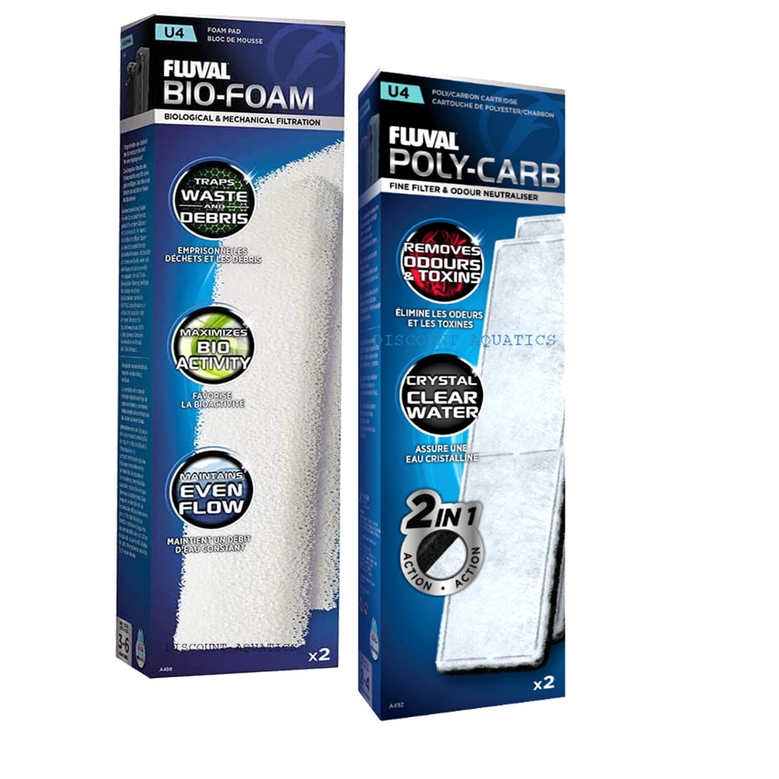 FLUVAL U4 INTERNAL FILTER MEDIA REPLACEMENT FOAM PAD POLY CARBON FISH ...