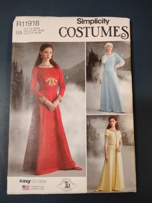 Simplicity Costume Pattern Women's Renaissance Cosplay Dress Pattern ...