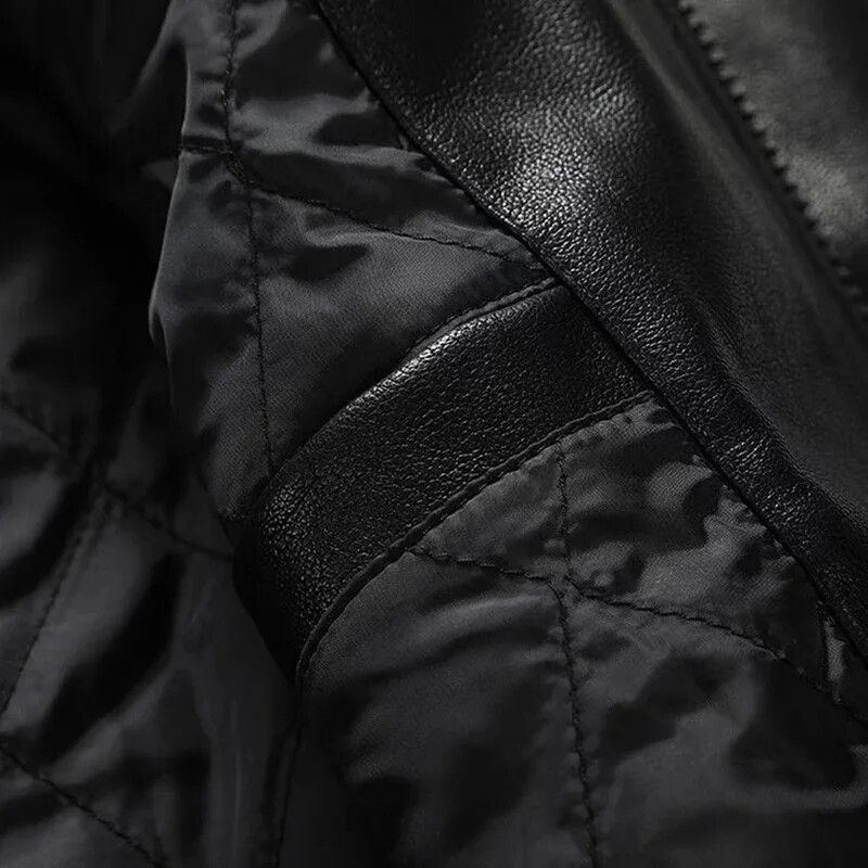 New Luxury Skull Rhinestones Leather Men Black Jacket High Quality ...