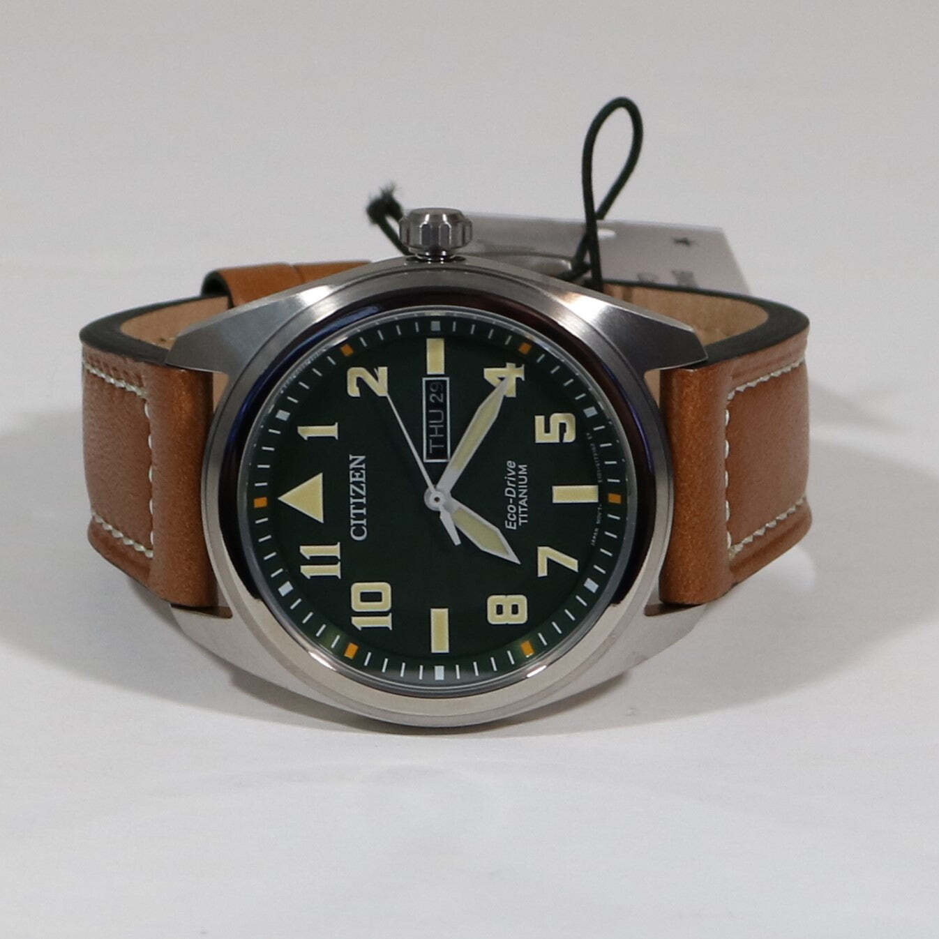 Citizen Eco-Drive Super Titanium Green Dial Day Date Men's Watch BM8560 ...