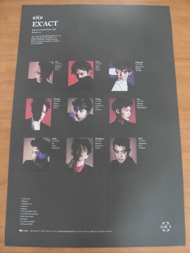 EXO - EX'ACT (Black Ver.) [OFFICIAL] POSTER K-POP *NEW* Lucky One ...