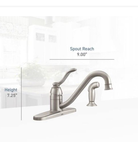 Moen 87690SRS Banbury Spot Resist Stainless Kitchen Faucet with Side ...
