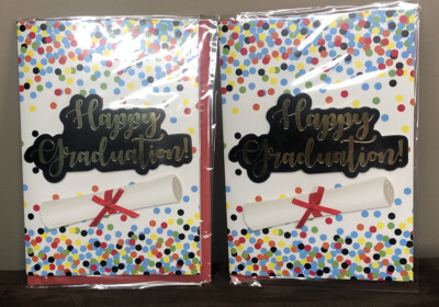 Lot of 2 VOILA Graduation Greeting Cards 3D in Plastic w/ Envelope ...