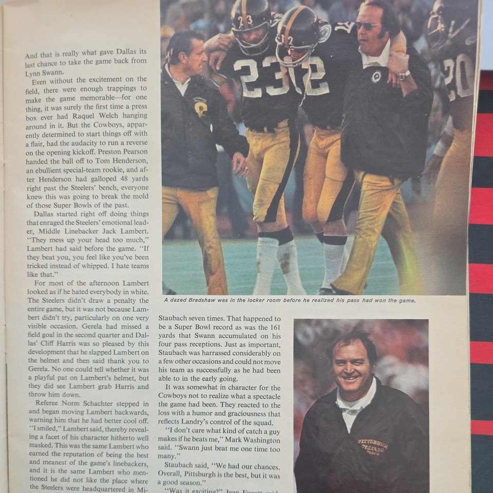 1976 Sports Illustrated SUPER BOWL X Pittsburgh STEELERS Cowboys LYNN ...