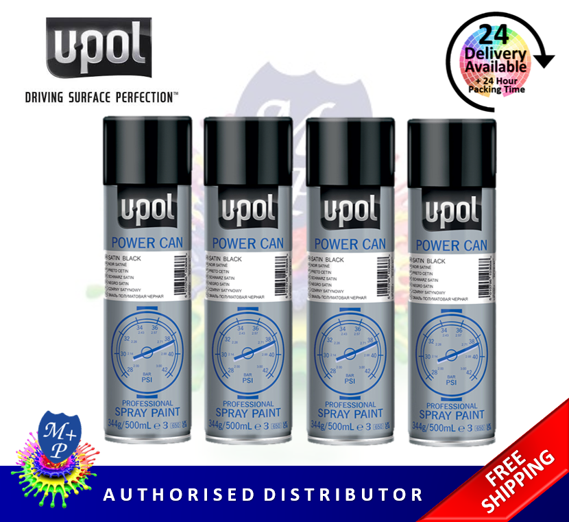 Upol u-pol Power Can Satin Black Aerosol 500ml - Choose Your Quantity ...