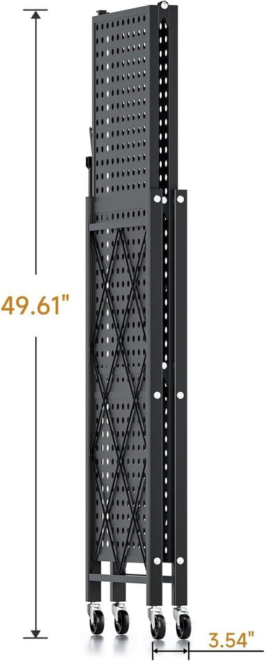3-5 Tier Storage Shelvin Shelf Foldable Storage Shelf Wheels Garage ...