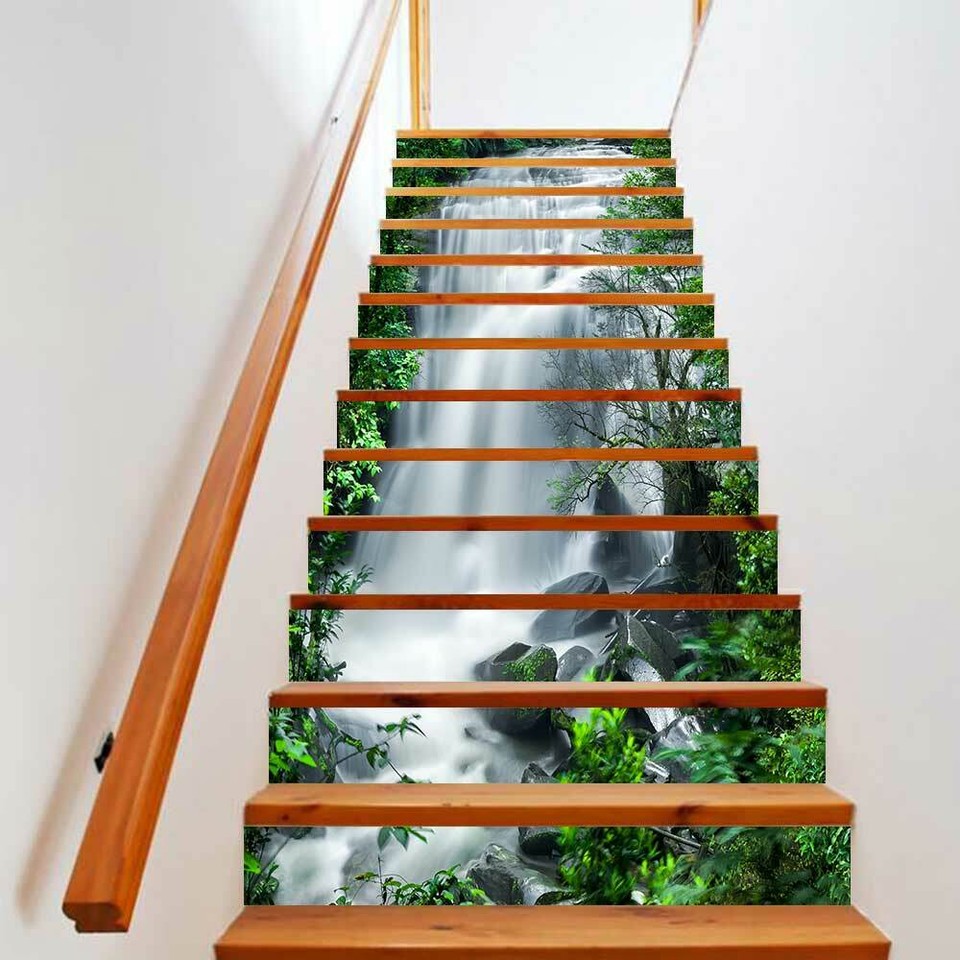 13pcs 3D Stair Riser Staircase Sticker Vinyl Photo Mural Decal Scenery ...