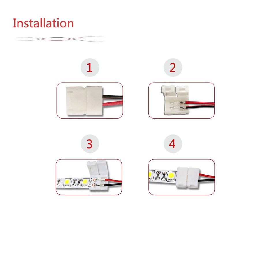 15/pack Led Light Strip Extension Connector 2 Pin 8mm Led Connector ...