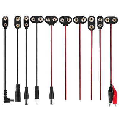 DC 9V Battery Connector Snap Clip Holder 9 Volt I T Type Arduino Wire ...