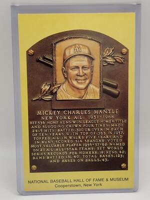 Mickey Mantle Baseball Hall Of Fame Museum Postcard Cooperstown New ...