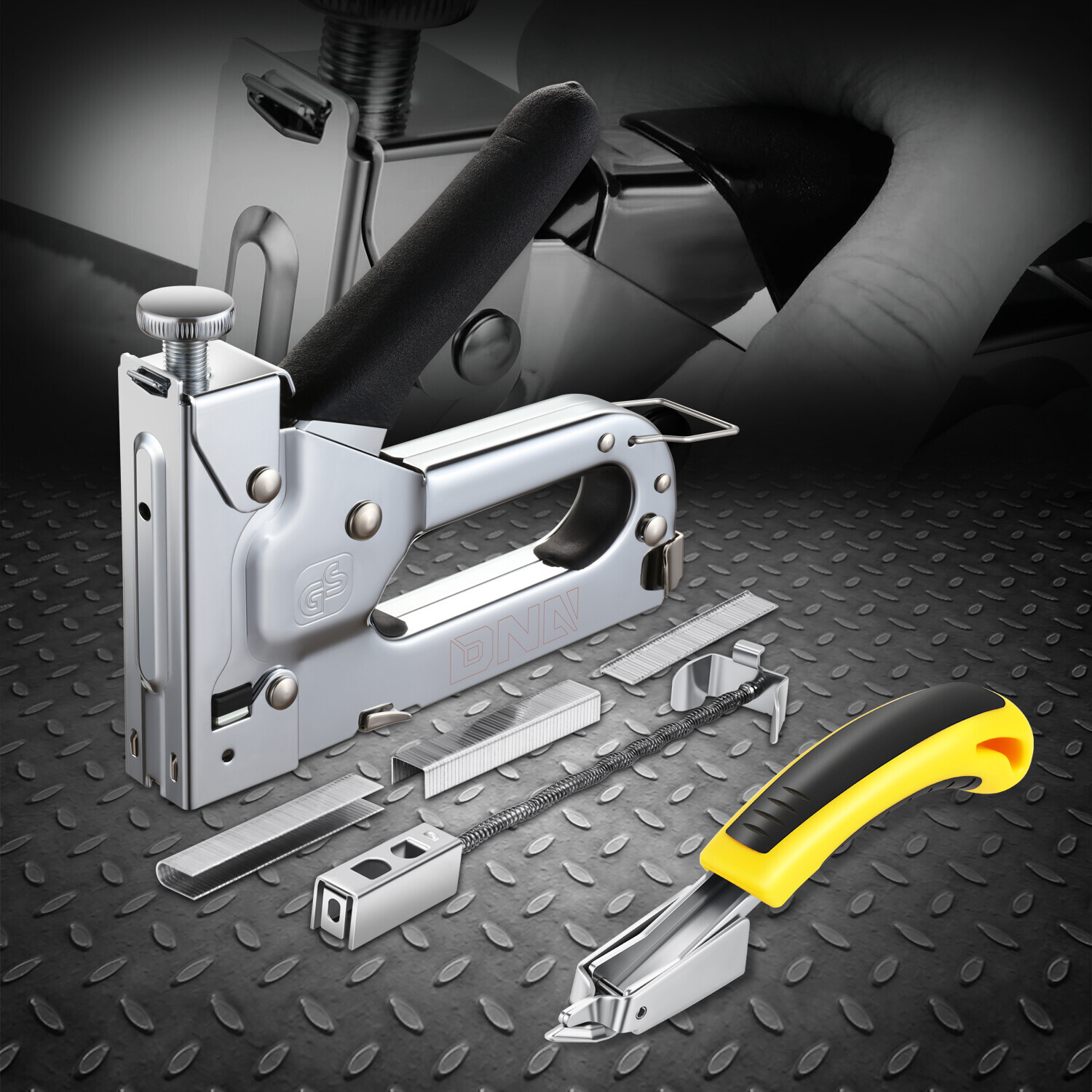 3-In-1 Heavy Duty Tacker Staple Gun Wood Craft Upholstery Stapler+4000 ...