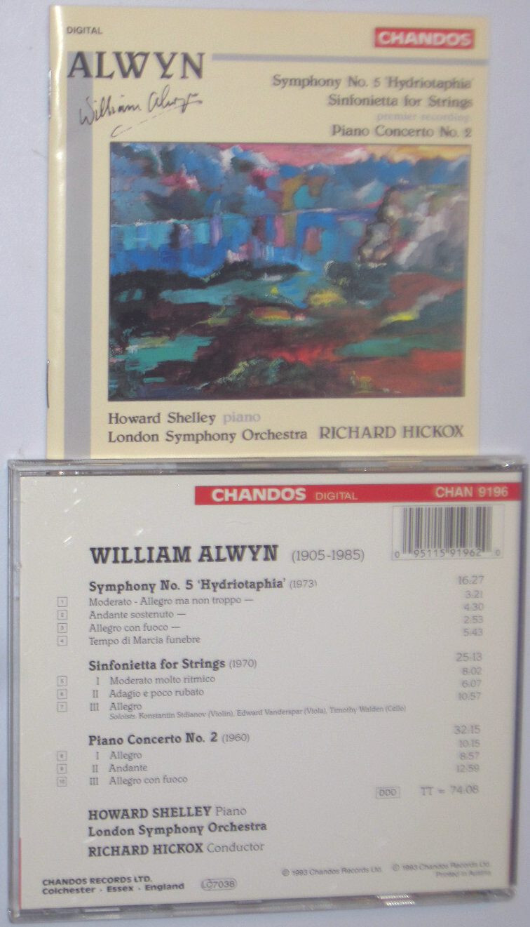 ALWYN: Symphony #5 "Hydriotaphia", Piano Concerto #2, Sinfonietta for ...