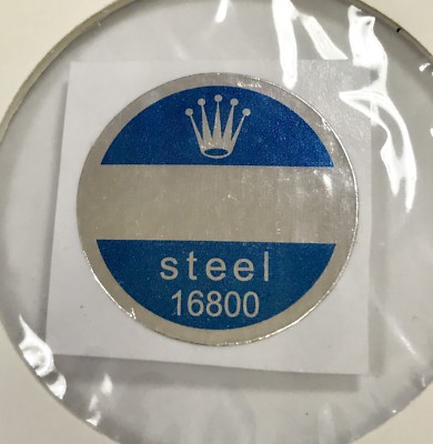 ROLEX 16800 Submariner Steel Caseback CASE BACK Blue Sticker ...