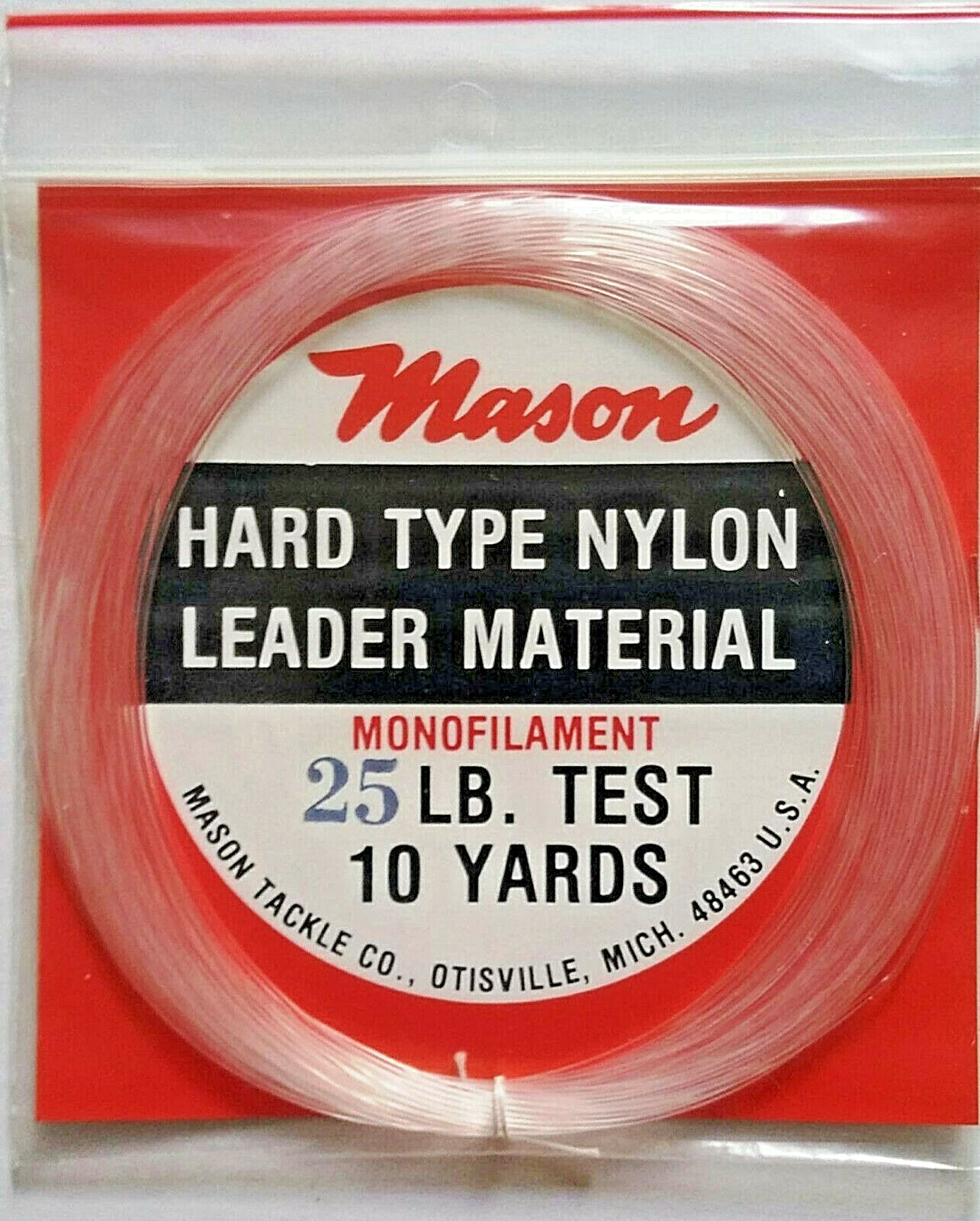 MASON HARD TYPE NYLON LEADER MATERIAL FOR TYING FLY FISHING SHOCK ...