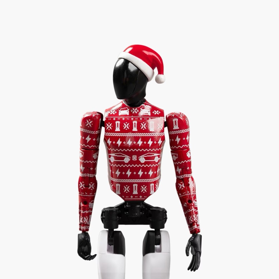 Tesla Christmas Holiday Optimus Bot Action Figure IN HAND - Hollywood ...