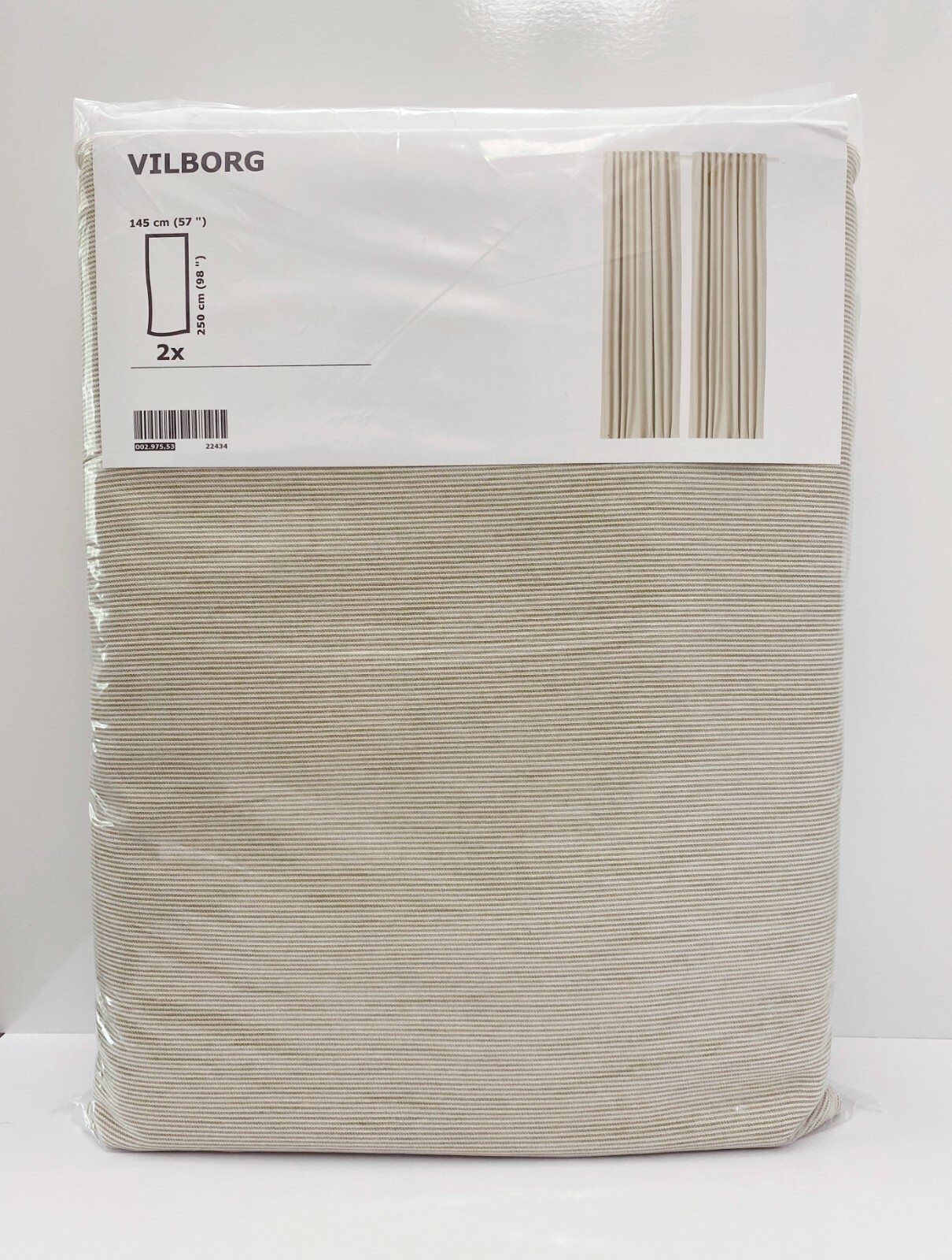 Ikea VILBORG Curtains 2 Panels (1 pair) Room Darkening 57" x 98" Beige ...