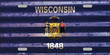 Wisconsin Corrugated Flag Novelty License Plate Tag LP11990 | eBay