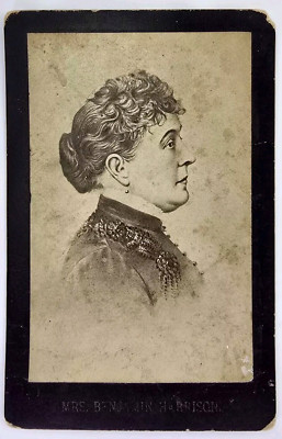 Antique Cabinet Card Photo Mrs Benjamin Harrison First Lady President ...