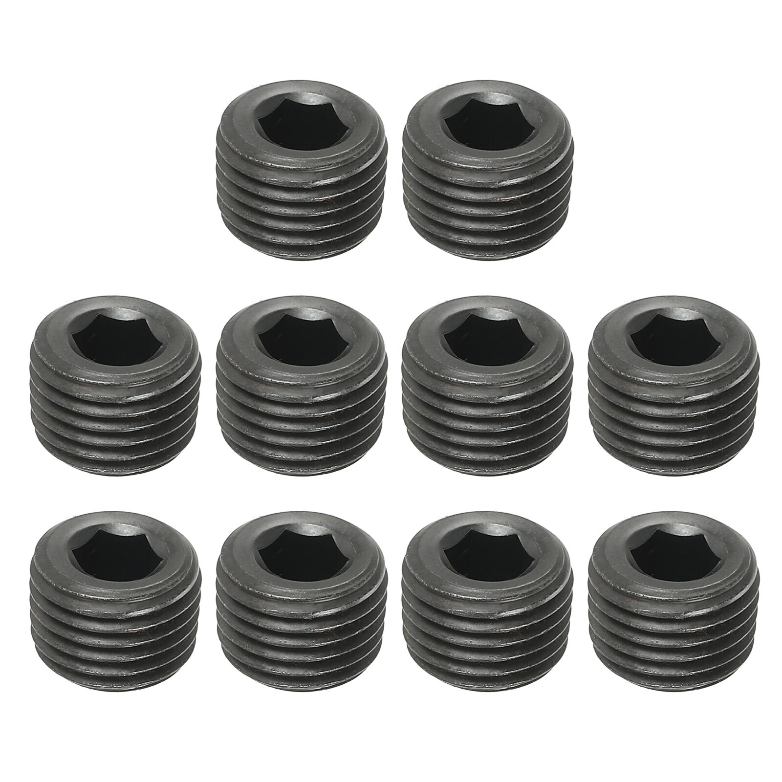 10 Pcs 1/4NPT Male Pipe Plug Internal Hex Thread Socket Stainless Steel ...