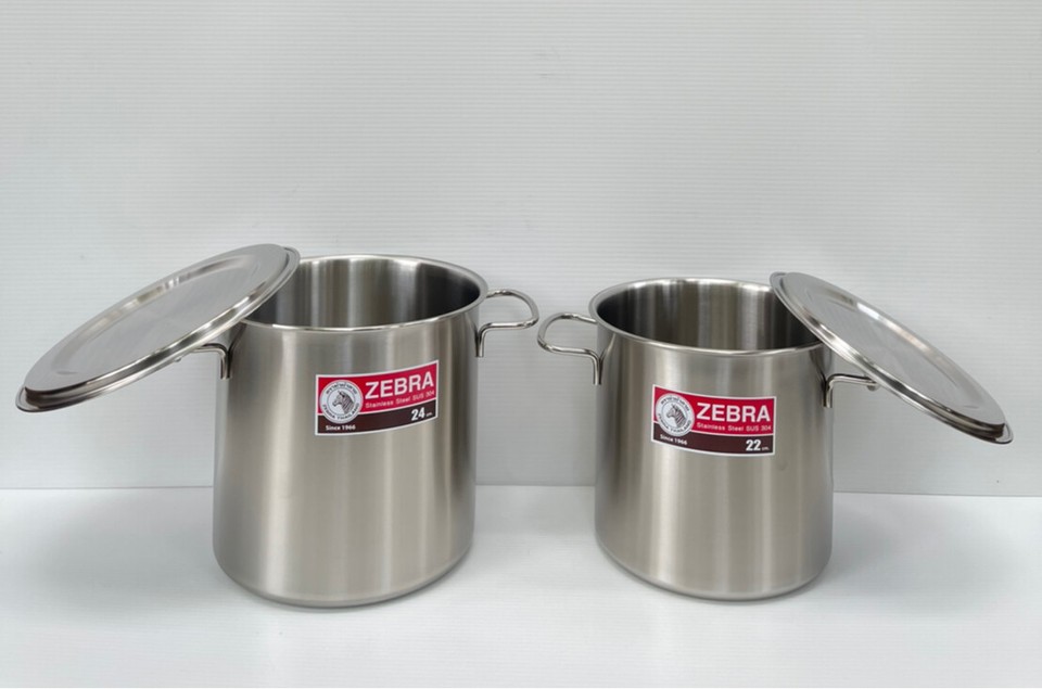 Thai Traditional Zebra Brand Stainless Steel Stockpot Stew Pot Size 22 ...