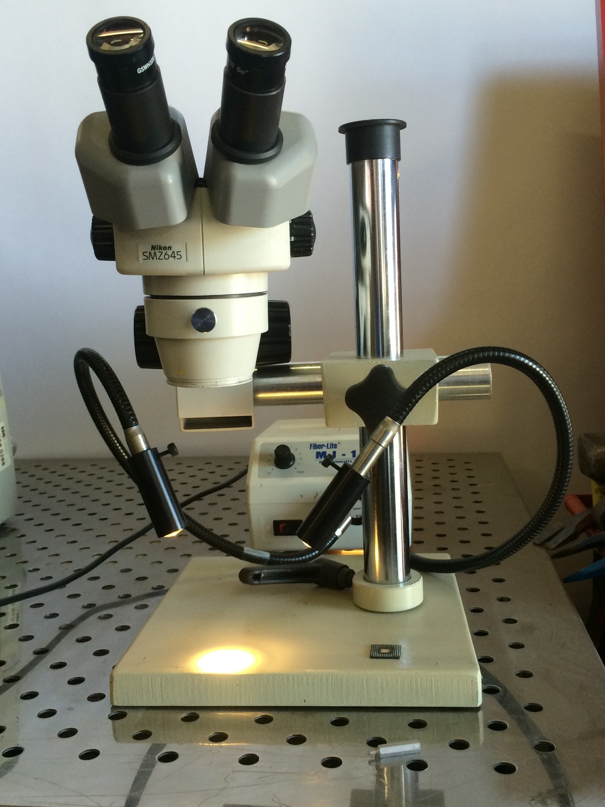 Nikon SMZ645 Microscope w/ Dolan Jenner "MI -150" Fiber Optic ...