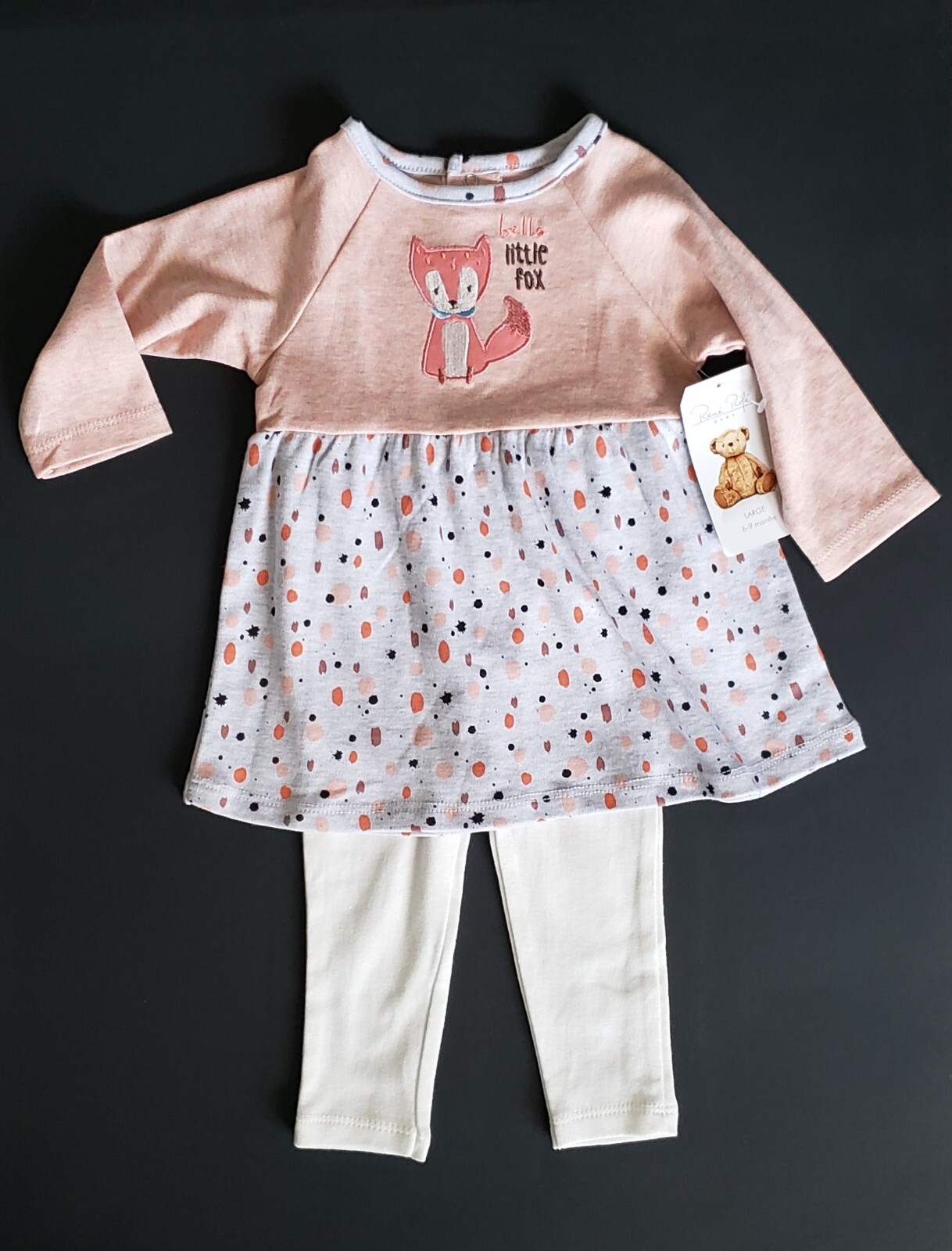 NWT Rene Rofe Baby Girls Two Piece Dress & Leggings Outfit 6-9M Little ...