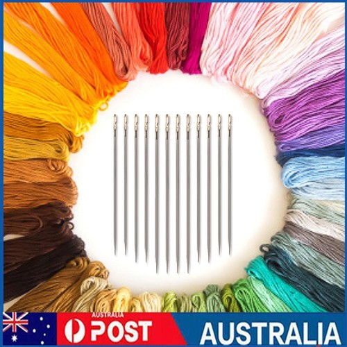 36 Pcs Side Threading Easy Thread Needles Hand Embroidery Needles ...