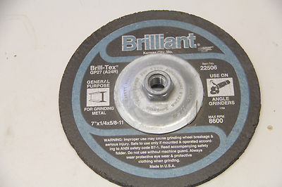Brilliant Brill-Tex Wheel 20706 4" x 1/4" x 5/8" 11 Grinding Wheel GP27 ...