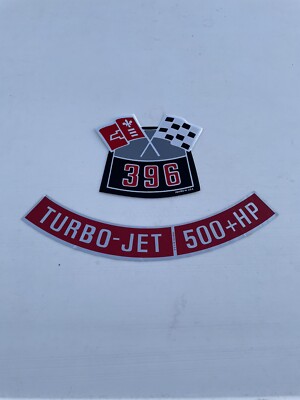 Air Cleaner Decals for Chrome Air Cleaner 396 500+ HP Chevelle Camaro ...