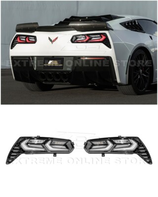 For 14-19 Corvette C7 | Sequential Signal C8 Style LED CLEAR Lens Rear ...